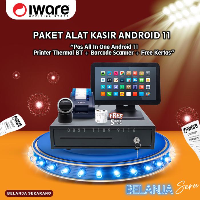 Promo Pos All in One Paket Android 11+Printer Thermal+Barcode Scanner+ ...