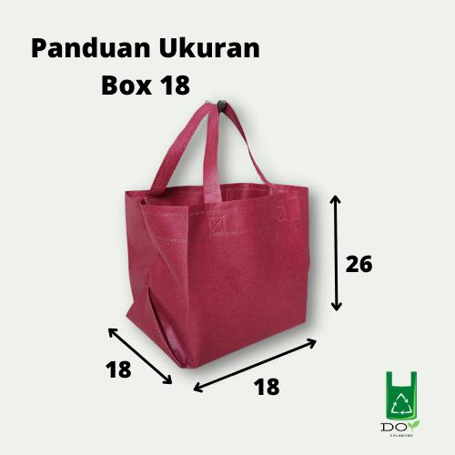 Jual Tas Spunbond Box Kue dan Nasi Kotak 18x18 - 22x22 | Tas Kain Kotak Kue - 18x18x26, Cream ...