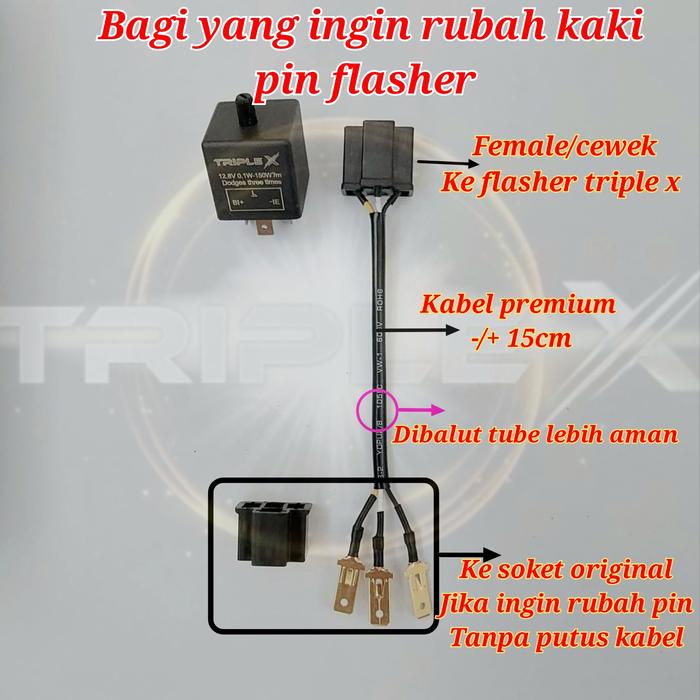 Jual flasher 3pin sein led flaser sen 3kaki reting otomatis leting ...
