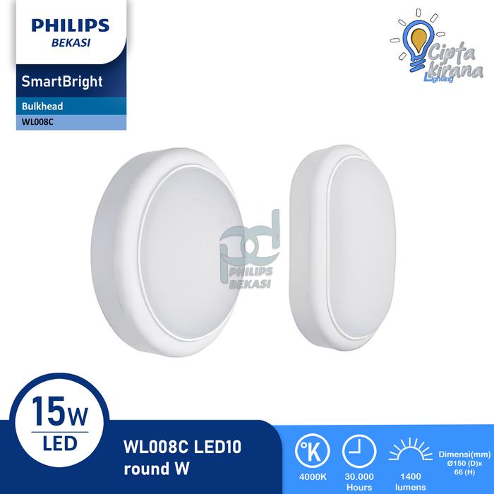 Jual Lampu Dinding Outdoor Philips 'WL008C LED10/NW Oval/Bulat Putih ...