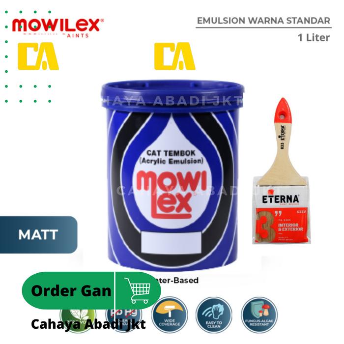 Jual MOWILEX E200 HITAM INTERIOR 1liter + Kuas 3in Eterna - Jakarta ...