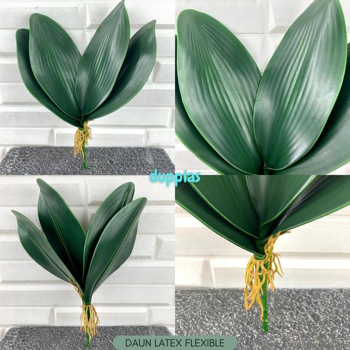 Jual Bunga Anggrek Bulan X1 Tangkai Juntai Artificial Daun Latex ...