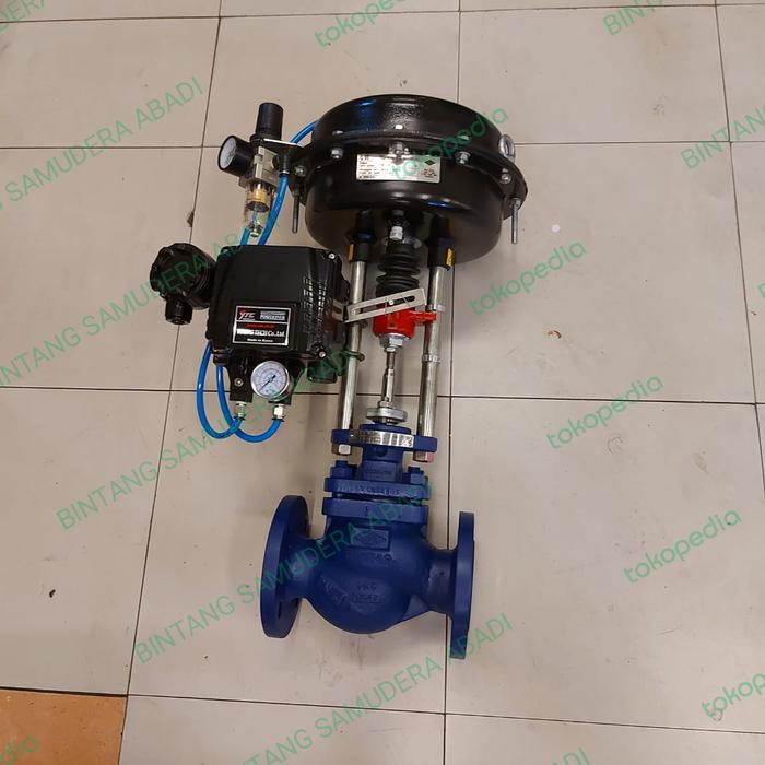 Jual control valve ari armaturen 3" inch dn80 pn16 pneumatic positioner ...