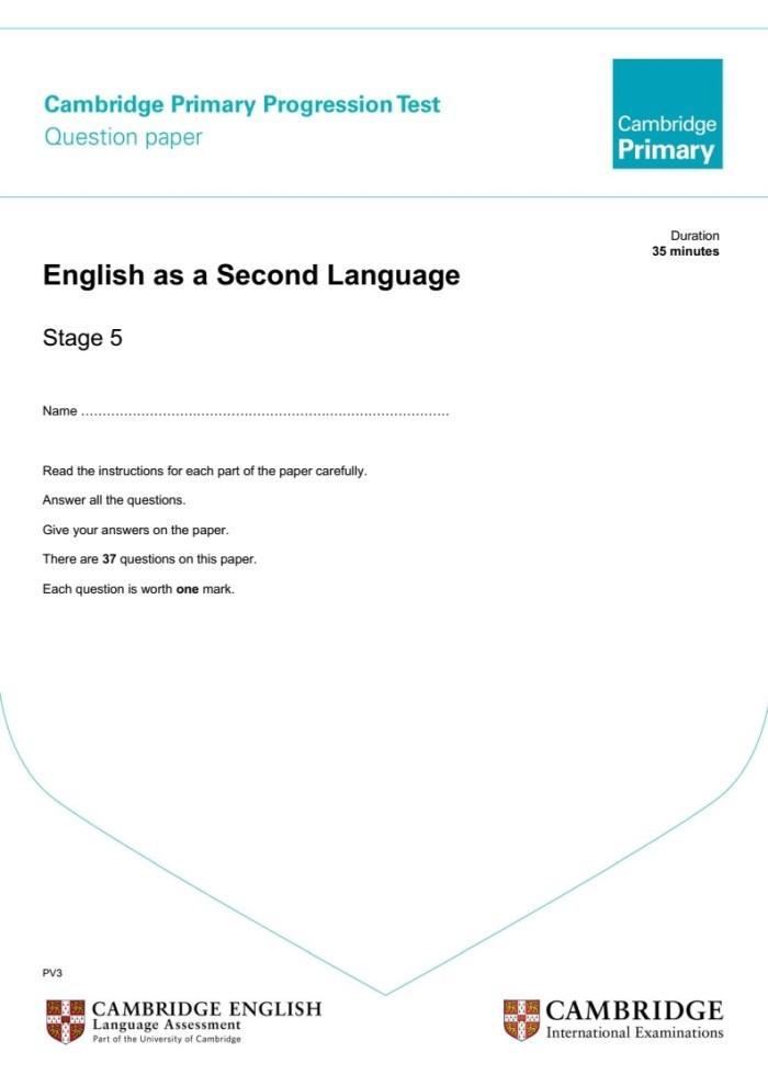 Jual Cambridge Primary stage 5 English First Language Progression Test ...
