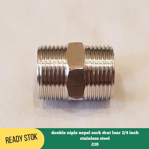 Jual double niple nepel sock drat luar 3/4 inch stainless steel - Kota Tangerang - aneka multi ...