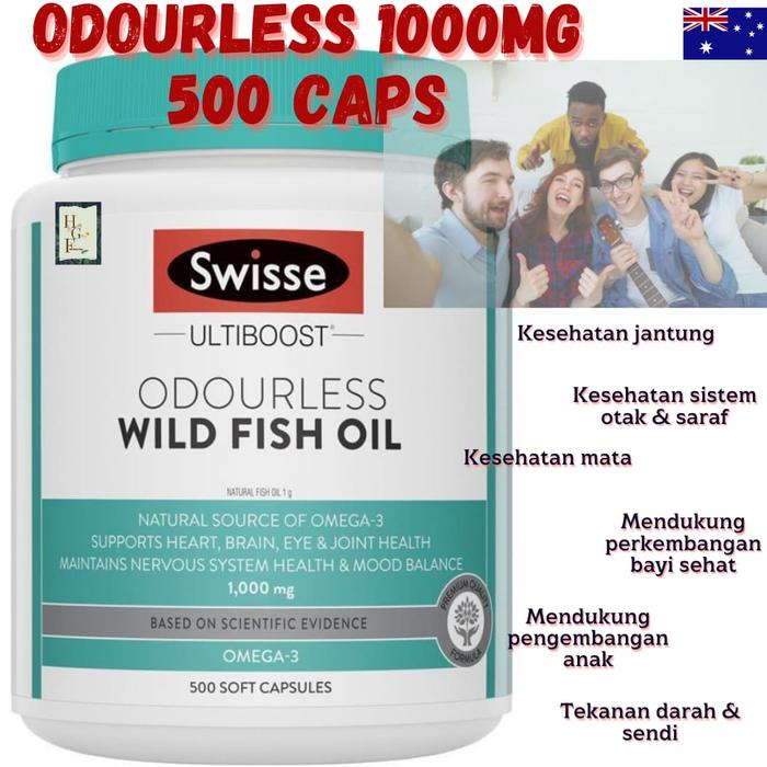 Jual Swisse Ultiboost Odourless Wild Fish Oil 1000mg 500 Capsules - Kota Tangerang - Health ...