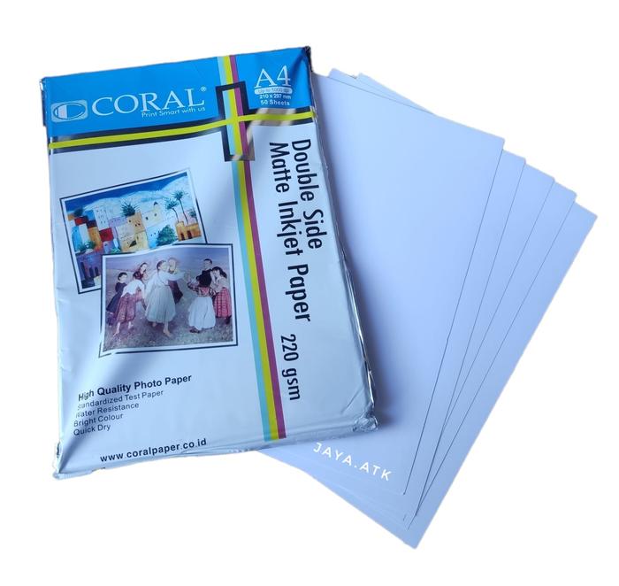 Jual KERTAS FOTO A4 INKJET DOUBLE SIDE 2 SISI 220 GSM 10 LBR PHOTO ...