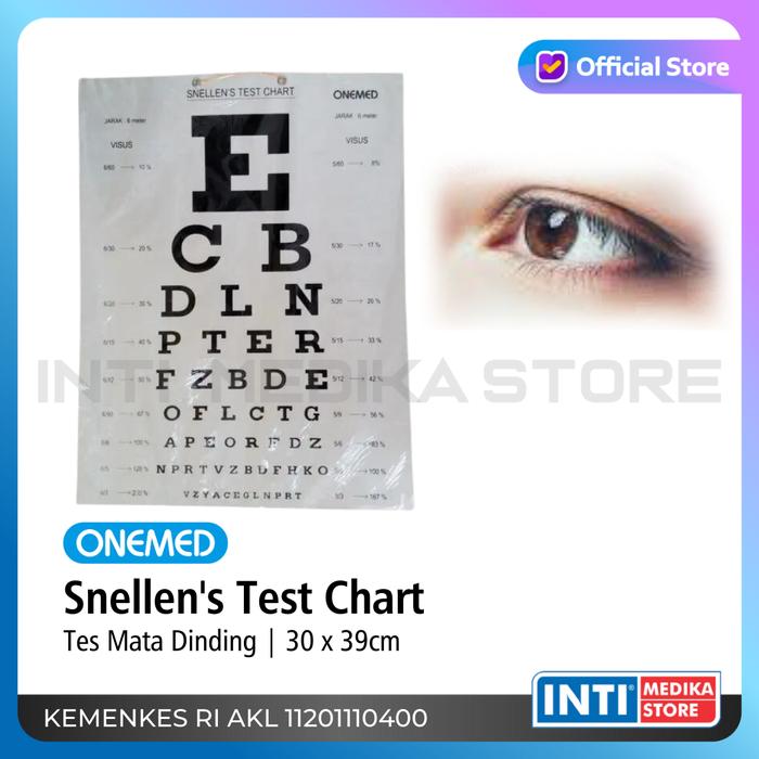 Jual ONEMED - Snellen Chart Test Card | Bagan Test Ketajaman Mata ...