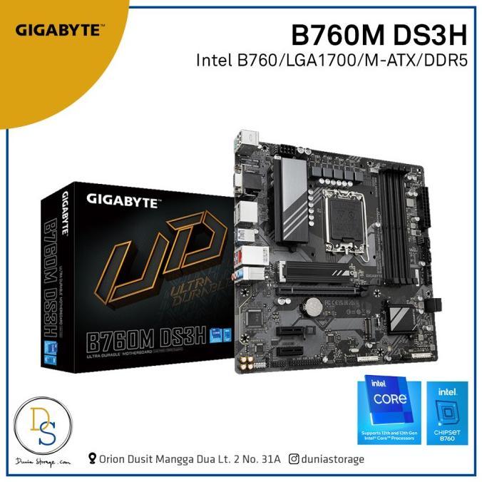 Jual New Gigabyte B760M Ds3H Ddr5 | Intel B760 Lga 1700 M-Atx Motherboard - Jakarta Timur ...