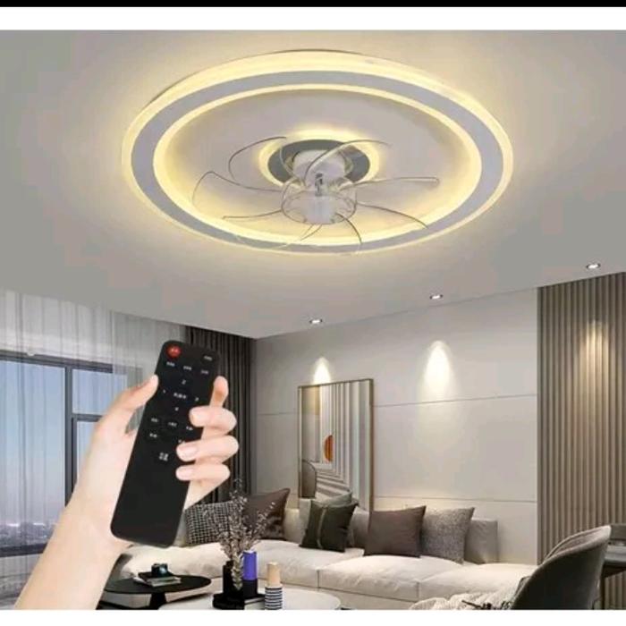 Jual Lampu gantung Plafon kipas Angin D50cm with Remote - Kota ...
