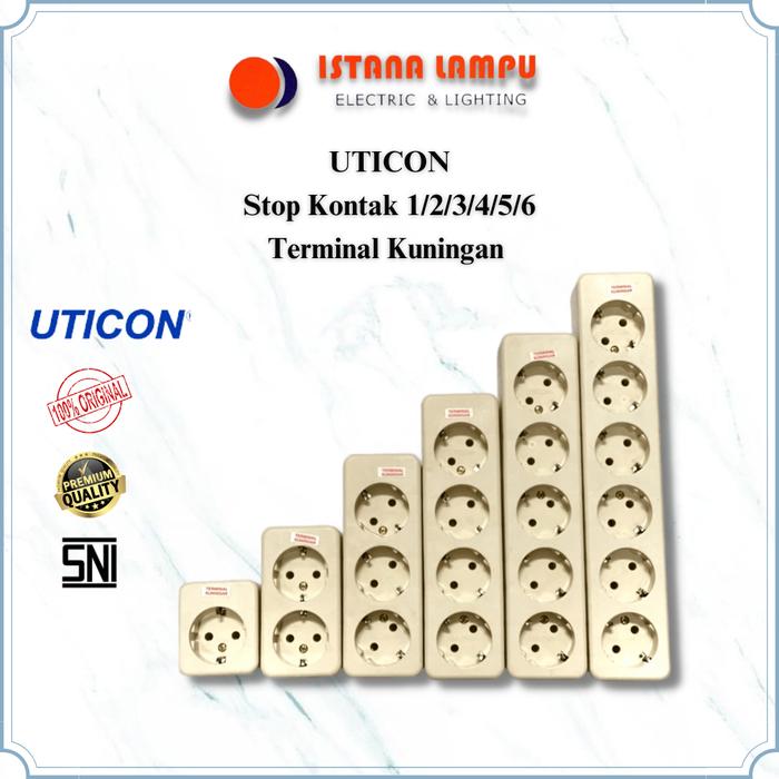 Jual UTICON STOP KONTAK ARDE 1-6 LUBANG/ TERMINAL KUNINGAN/ COLOKAN ...
