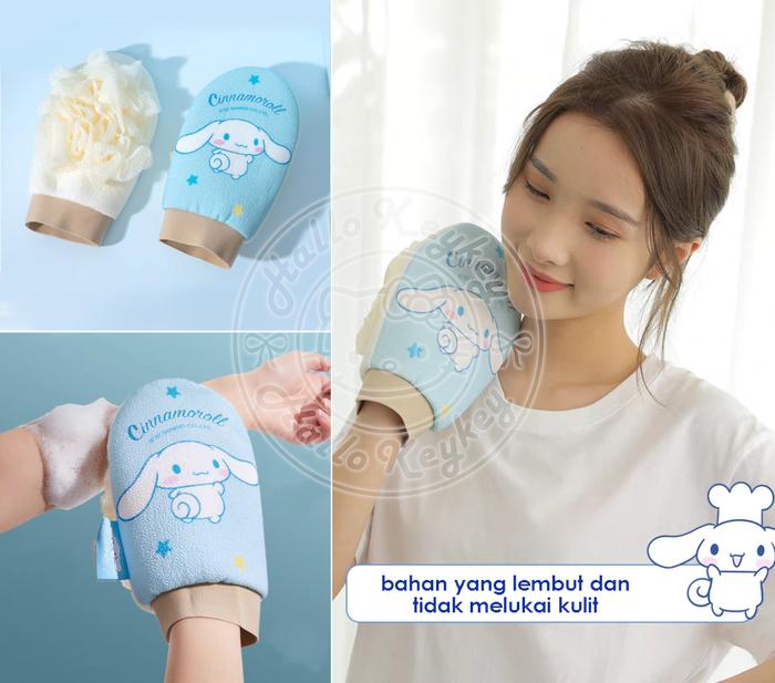 Jual sarung tangan spons shower puff cinnamoroll original sanrio ...