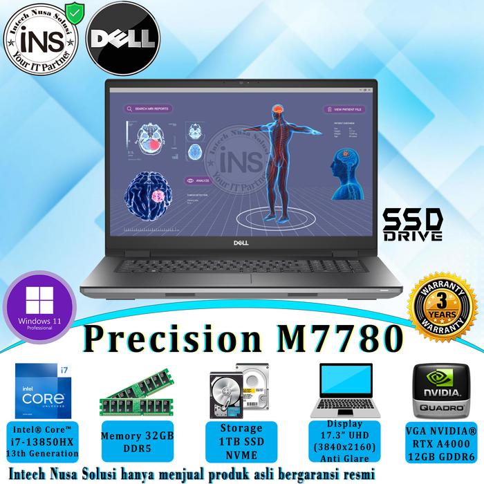 Jual DELL Precision M7780 i7-13850HX 32GB 1TB SSD RTX A4000 WIN11PRO ...