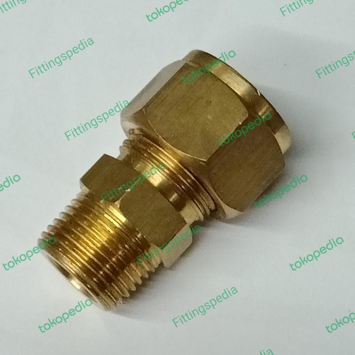 Jual Fitting Male Connector OD 1/2" X 3/8" Bsp Brass - Jakarta Barat - Fittingspedia | Tokopedia