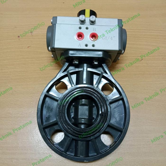 Jual Butterfly Pneumatic Valve PVC Actuator Double Acting 1,5 inch DN40 ...