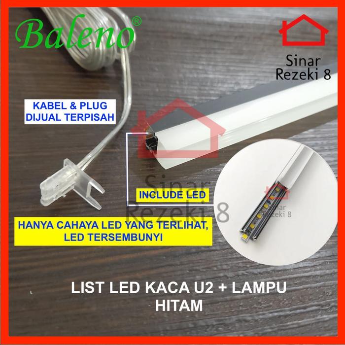 Jual List LED Kaca U2 + Lampu / Strip Rumah Aluminium Ambalan Lis ...