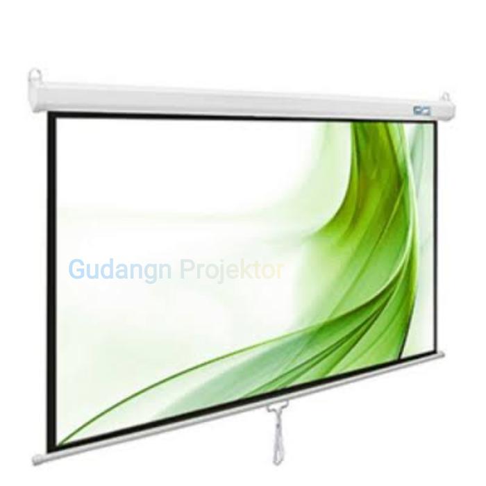 Jual Screen Projector 80" 16:9 Wall / Layar Proyektor Manual 80" 16 ...