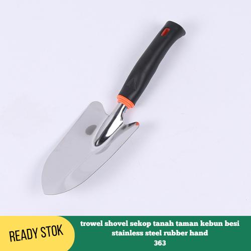 Jual trowel shovel sekop tanah taman kebun besi stainless steel rubber ...