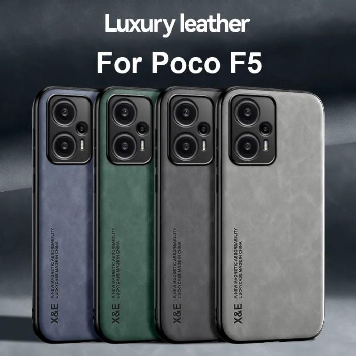 Jual Case Poco F5 5G Leather Magnetic Suede Casing Tekstur Kulit Domba ...