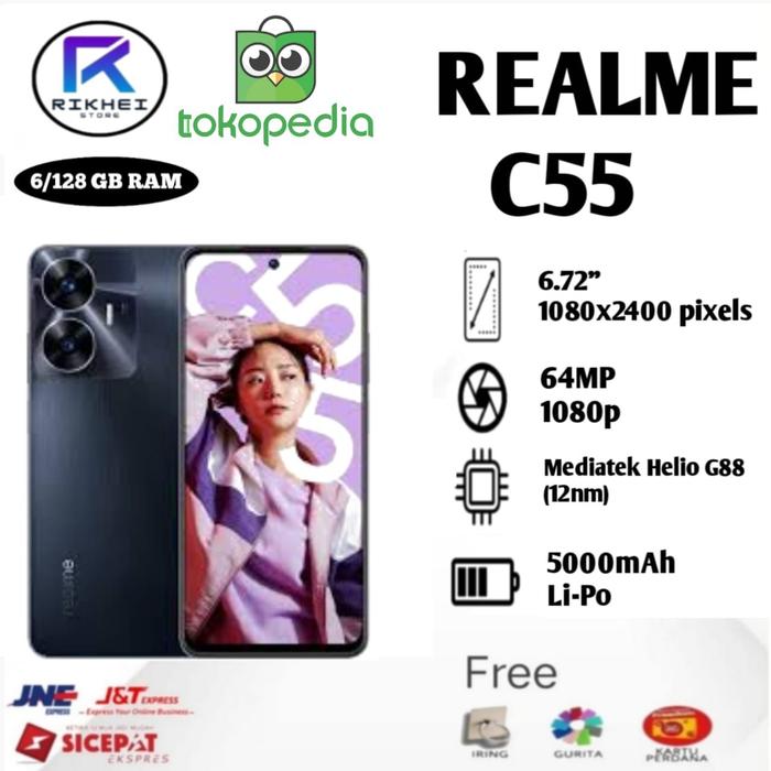 Jual REALME C55 (RAM 6/128GB & 8/256GB) GARANSI RESMI INDONESIA - BLACK, 6/128GB - Jakarta Timur ...