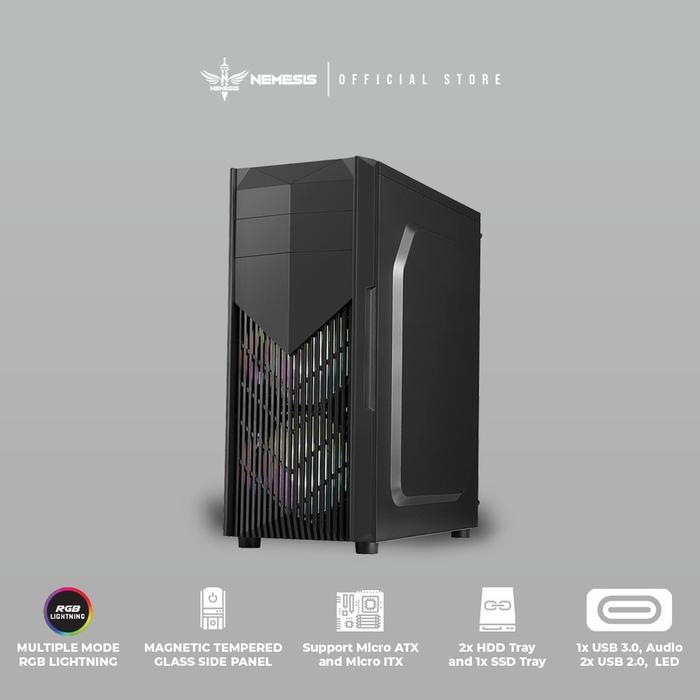 Jual Nyk Nemesis Casing Case Pc Komputer Gaming T10 Scylla Free 1 Fan ...