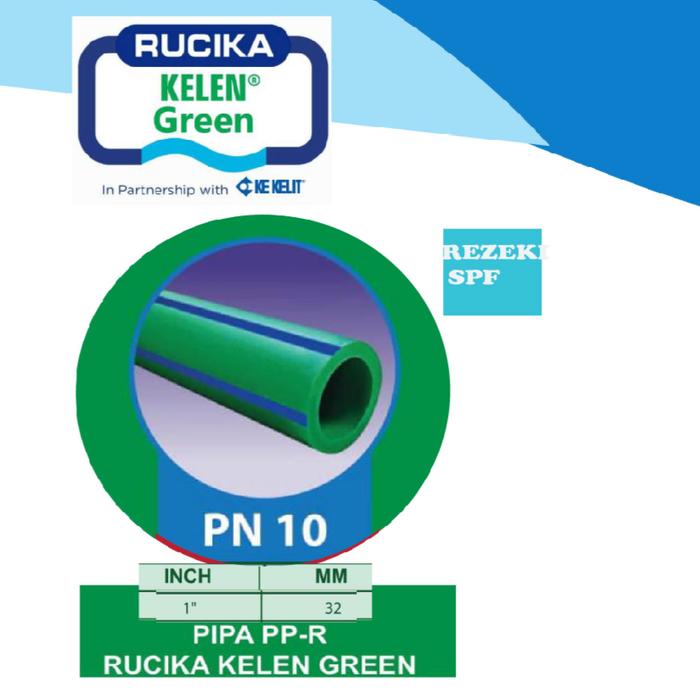 Jual Pipa PPR PN 10 PN10 Air Panas Dingin 1" 1 inc 32mm 32 mm Rucika Green - Kota Medan - Rezeki ...