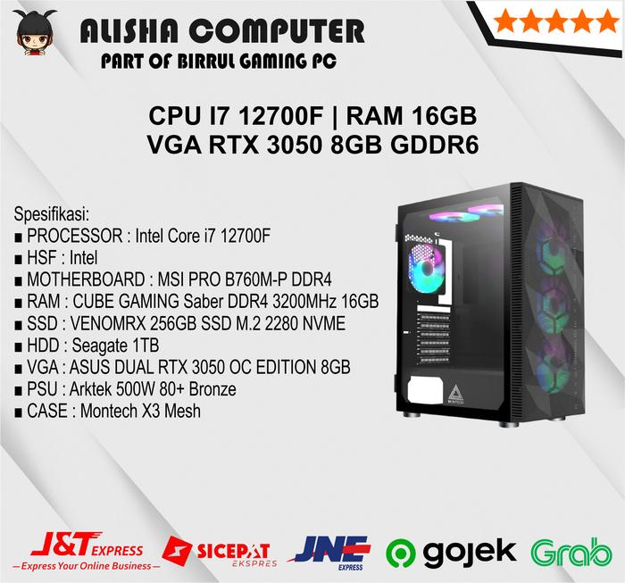 Jual CPU I7 12700F | RAM 16GB | NVME 256GB | VGA RTX 3050 8GB GDDR6 ...