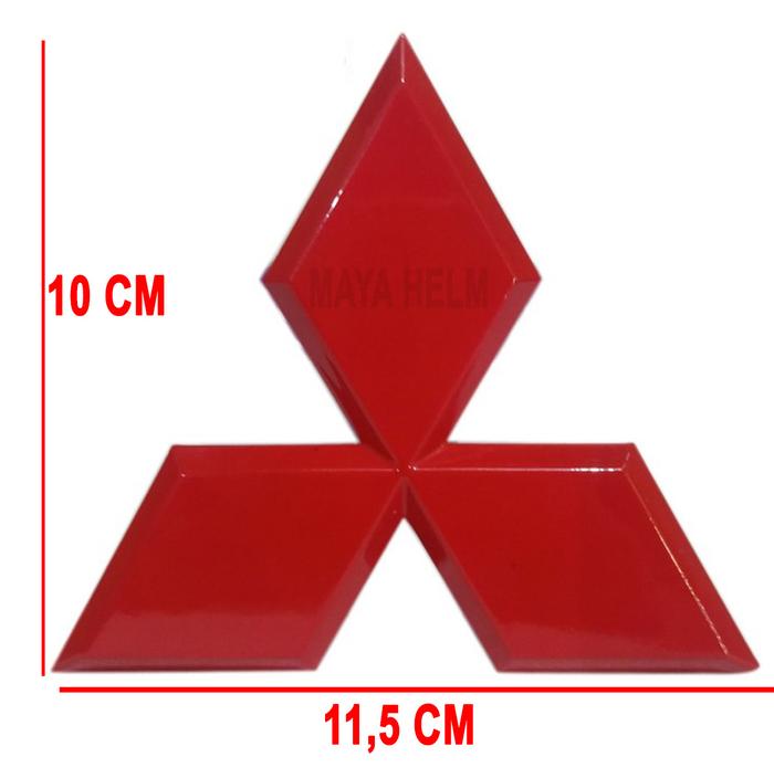 Jual Emblem Logo Mobil Mitsubishi Merah Full Red Berbagai Ukuran - 11,5 ...