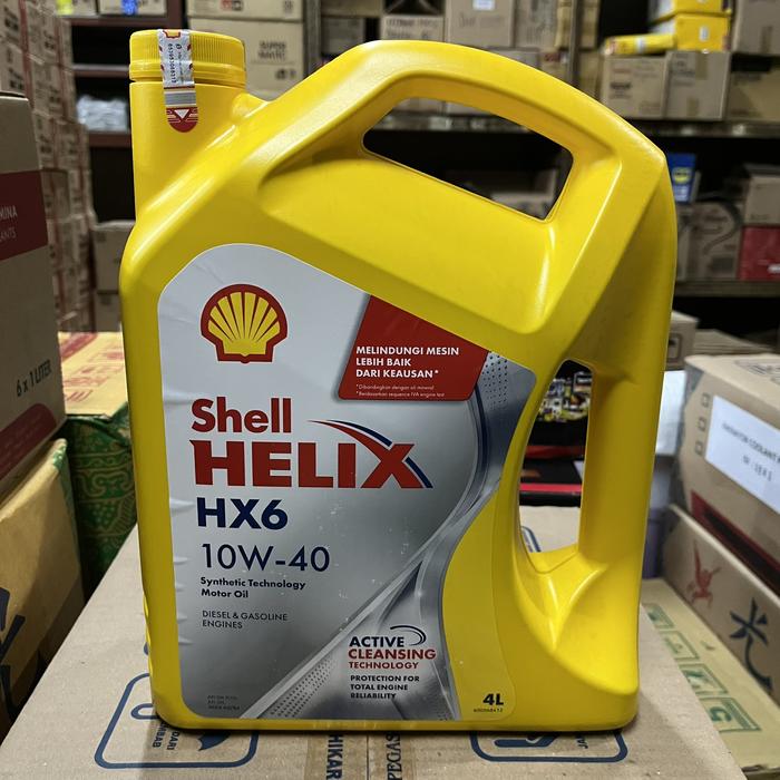 Jual Oli Mobil Bensin Diesel Shell Helix HX6 10W-40 4 Liter Asli ...