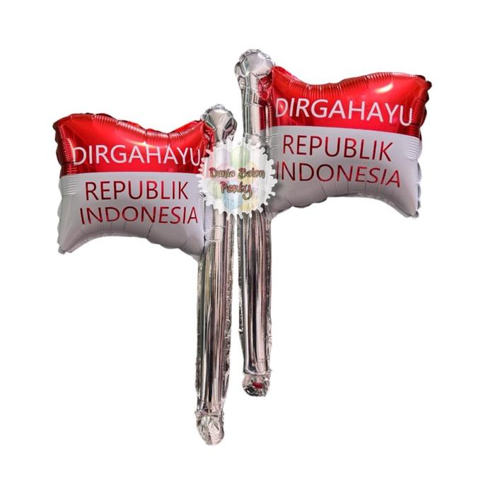 Jual Balon Foil Stick Bendera Merah Putih / Balon DIRGAHAYU RI 17 ...