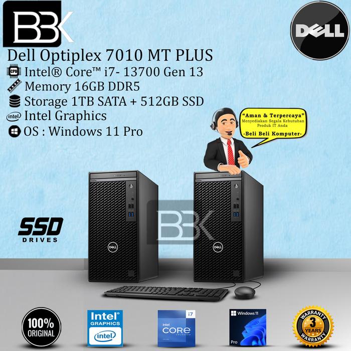 Jual CPU DELL Optiplex 7010 MT PLUS i7-13700 16GB 1TB+512GB SSD W11PRO 3YR - Jakarta Pusat ...