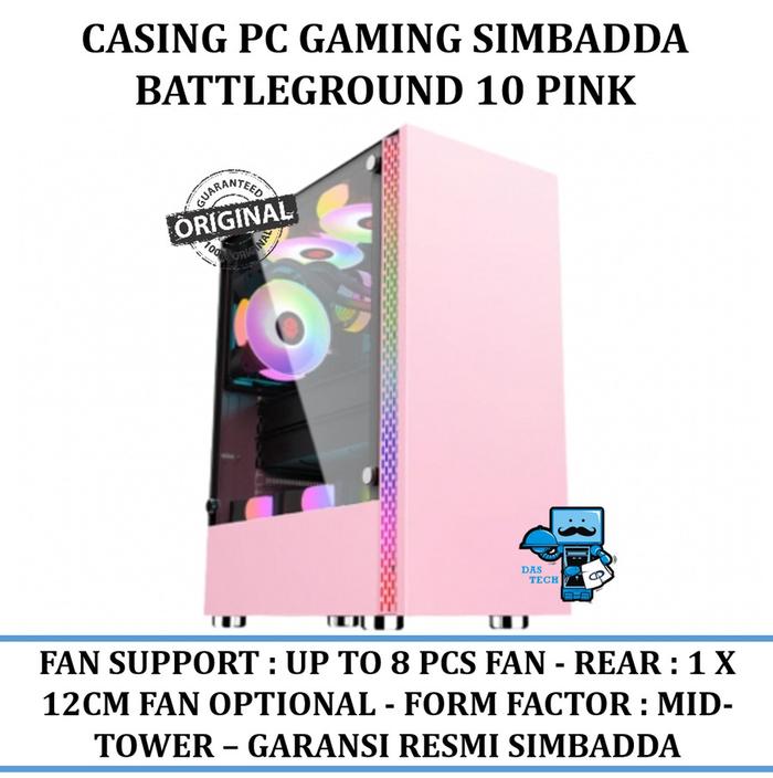 Jual CASING PC GAMING SIMBADDA BATTLEGROUND 10 PINK - ORIGINAL PRODUK ...