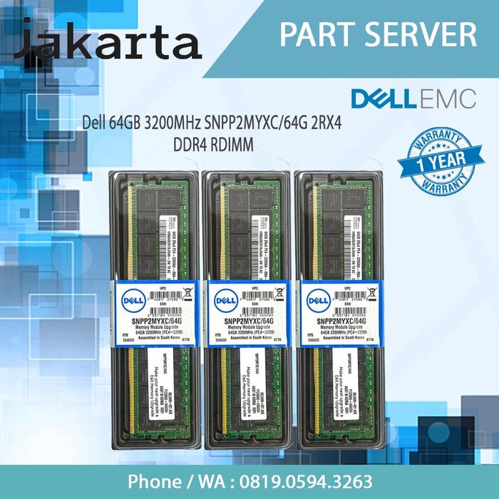 Jual Dell 64GB 3200MHz SNPP2MYXC/64G 2RX4 DDR4 RDIMM - Jakarta Pusat ...