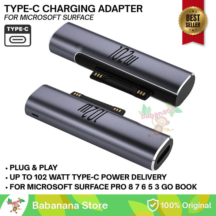 Jual Microsoft Surface 8 7 6 5 4 3 X USB Type-C Pro Go Book Adapter Charger - Jakarta Utara ...