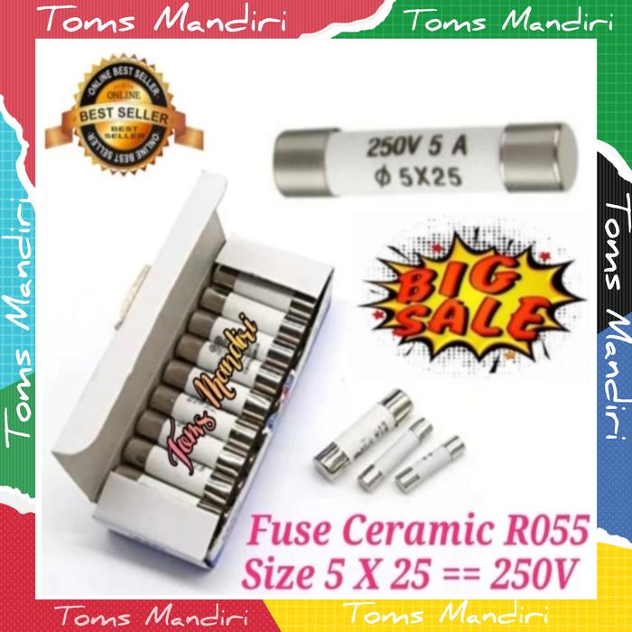 Jual Fuse Link Ceramic R055, Size 5 X 25 - 250V - 0.5 A - Jakarta Barat ...