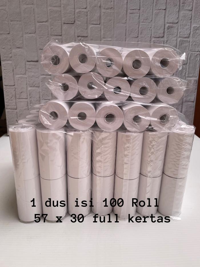 Jual (ISI 100roll) Kertas Kasir Thermal Paper Roll 57 x 30 / 57x30 ...