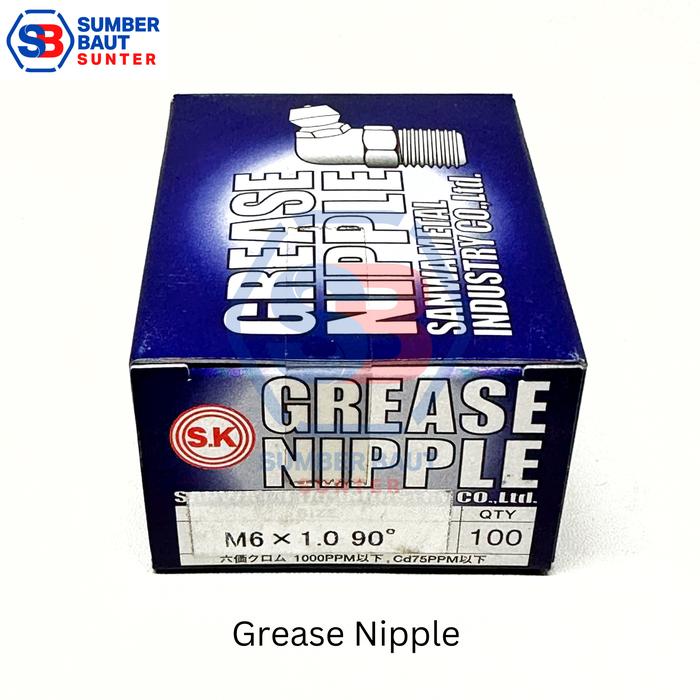 Jual M6 x 1.00 90 Bengkok Nipple Grease / Nipel Gemuk Sanwa SK - 1 BOX - 100 PCS - Jakarta Utara ...