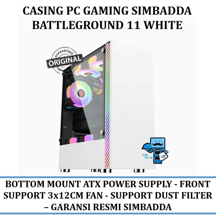 Jual Casing Pc Gaming Simbadda Battleground 11 White - Original Produk ...