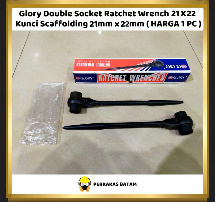 Jual Glory Double Socket Ratchet Wrench 21 X 22 Kunci Scaffolding 21mm ...