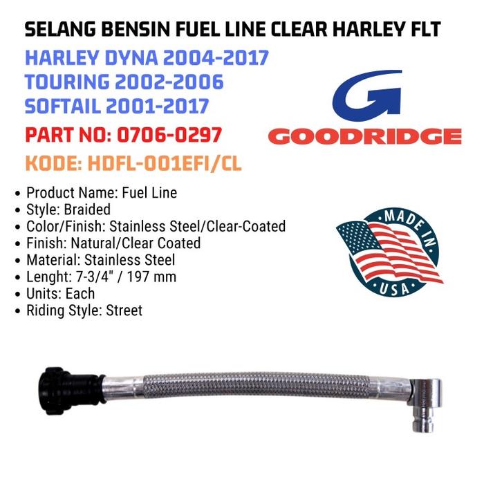 Jual SELANG BENSIN FUEL LINE CLEAR HARLEY FLT 0706-0297 KODE HDFL ...