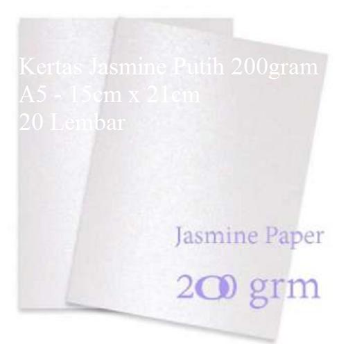 Jual Kertas Jasmine 200gram A5 Cream Muda isi 20 Lembar - Putih ...