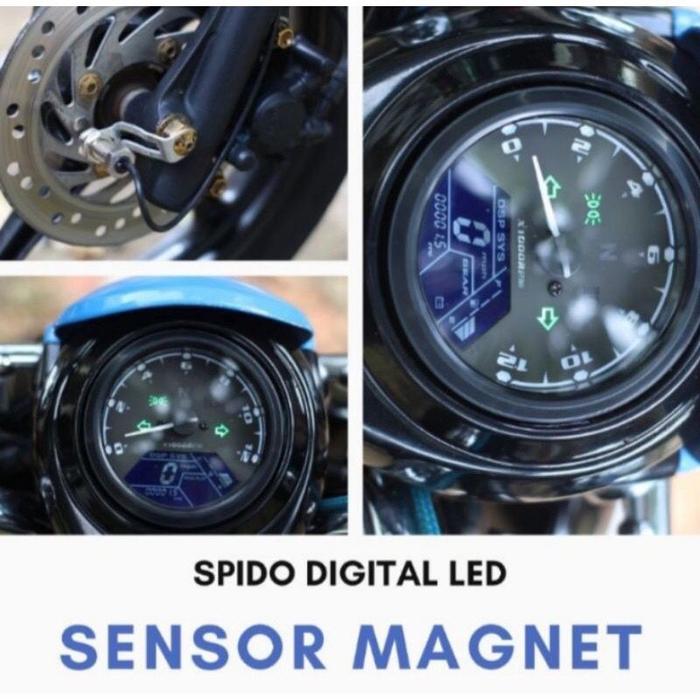 Jual SPEEDOMETER BABON MOTOR SPIDO METER BULAT CUSTOM LED DIGITAL ...