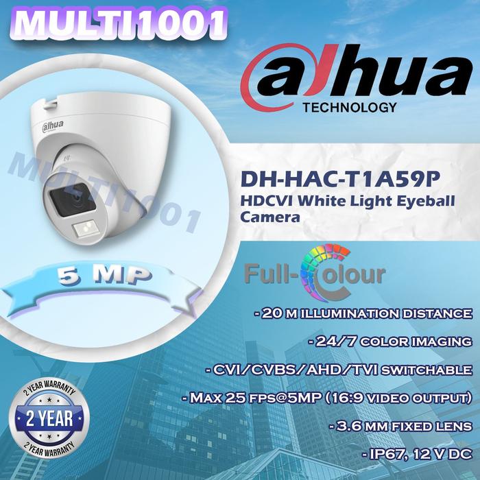 Jual Camera CCTV COLORVU Dahua Full Color 5MP Cooper Indoor T1A59P ...