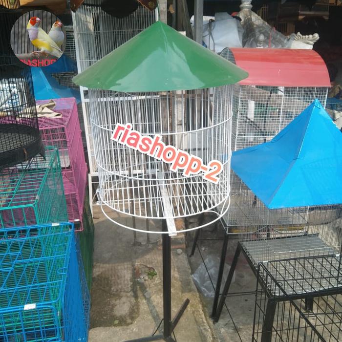 Jual sangkar kandang besi bulat besar aviary mini koloni mewah ...