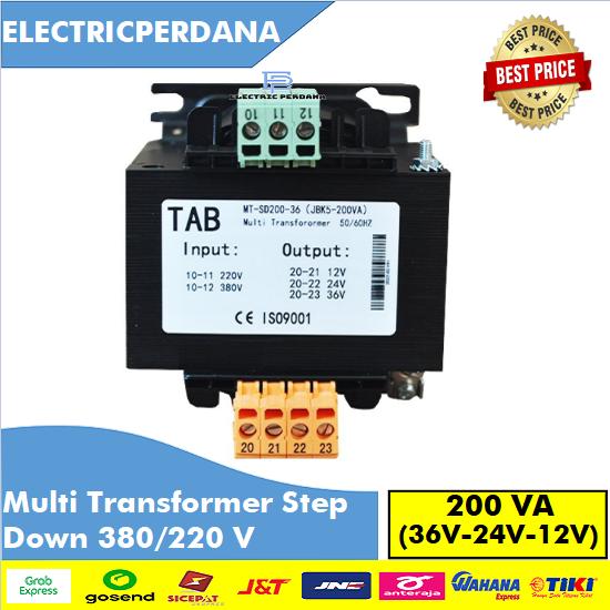 Jual Trafo Step Down 200VA 36V-24V-12V - Multi Transformer Step Down ...