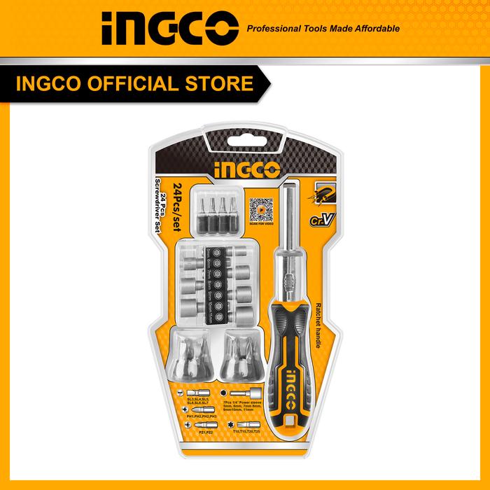 Promo OBENG GG. KARET MULTIFUNGSI SET 24BITS Screwdriver INGCO ...