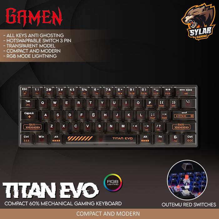 Jual Gamen Titan Evo RGB 60% Wireless Mechanical Gaming Keyboard ...
