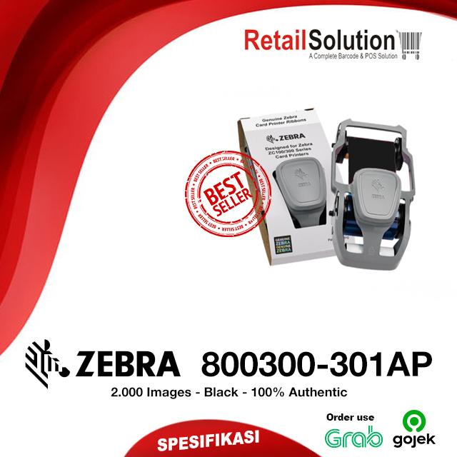 Jual Ribbon Zebra ZC100 ZC300 Monochrome 2000 Images Original - 800300 ...