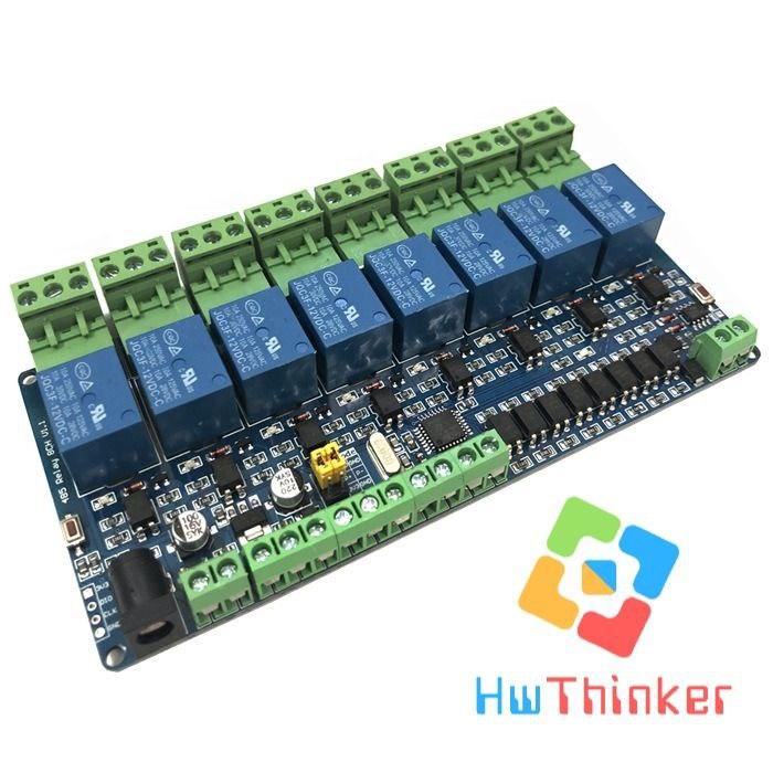 Jual Modbus RTU RS485 Relay Module 1 2 4 8 Ch Channel TTL Communication ...