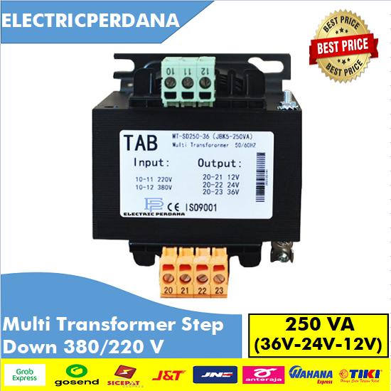 Jual Trafo Step Down 250VA 36V-24V-12V - Multi Transformer Step Down ...